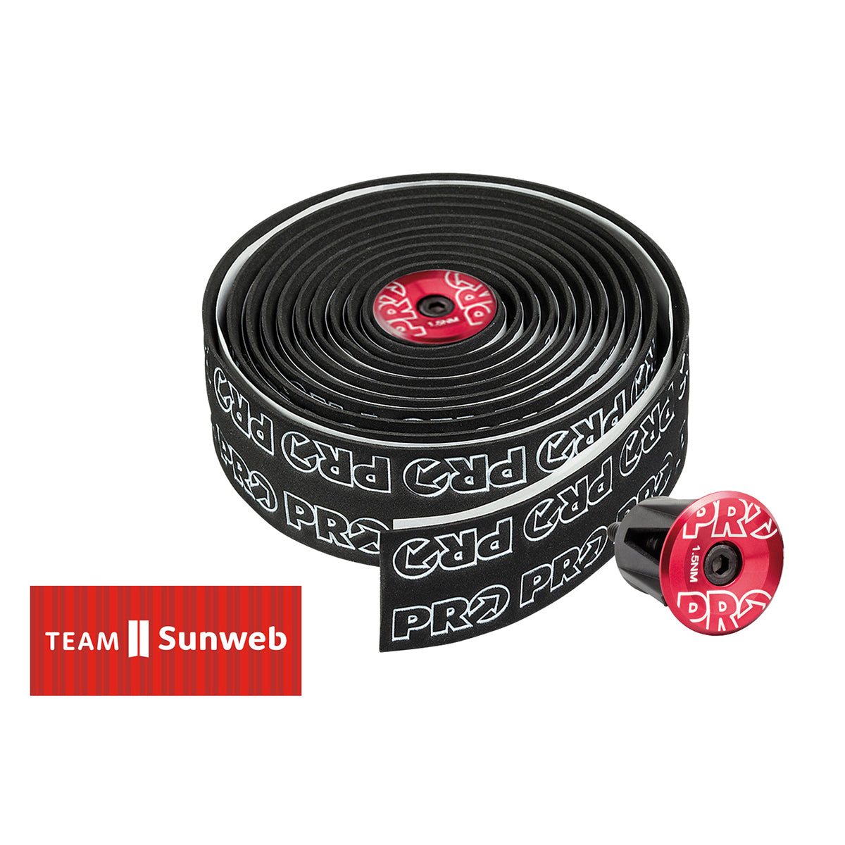 Pro Team SunWeb Eva Bicycle Handlebar Wrap with Aluminum Screw Cap